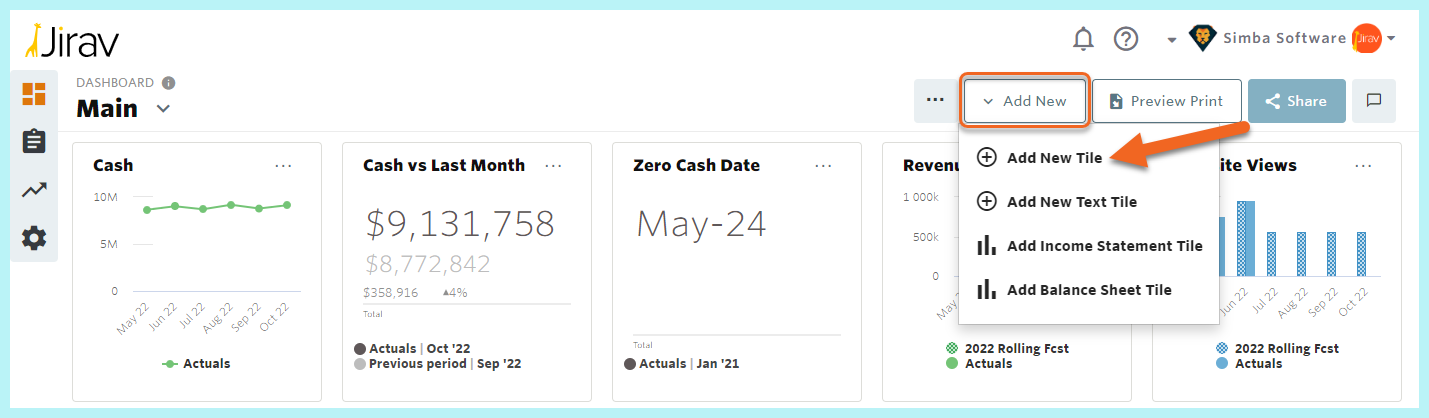 Dashboard & Tiles Overview
