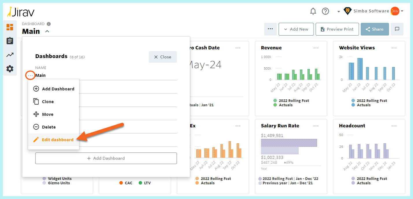 Dashboard & Tiles Overview