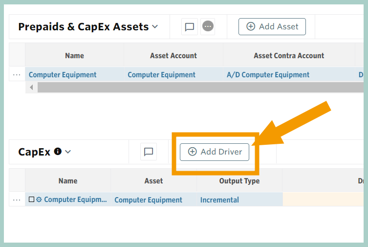 Prepaids & CapEx Assets & Drivers